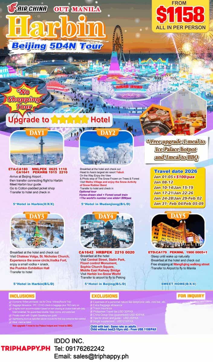 Harbin Winter Tours 2026 from the Philippines | Ice Festival & Harbin ...